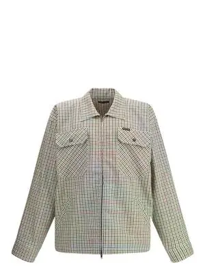 Balenciaga Checked Zip-up Shirt Jacket - Green