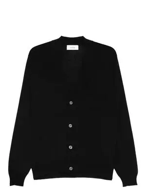 LARDINI Button-front Wool Cardigan - Black