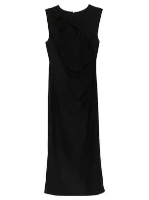 Marella Rose-embellished Sleeveless Midi Dress - Black