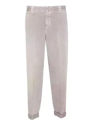 GOLDEN GOOSE Cuffed Cotton Trousers - Grey