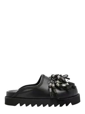 Toga Tassel-embellished Leather Mules - Black