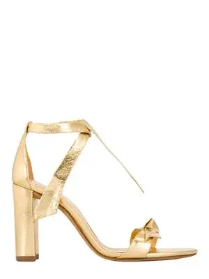 ALEXANDRE BIRMAN Ankle Tie Heeled Sandals - Gold
