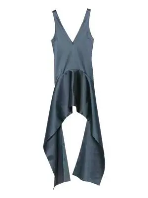 JW Anderson V-neck Draped Hem Dress - Blue
