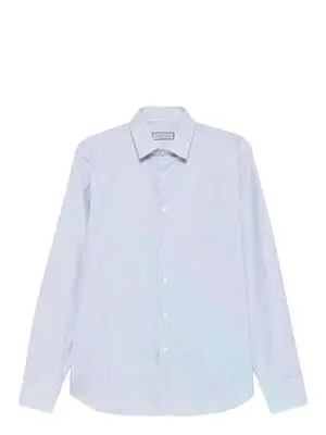 Canali Checked Cotton Shirt - Blue