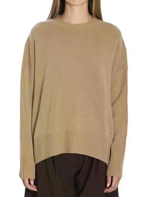 ALLUDE Cashmere Ribbed Sweater - Brown