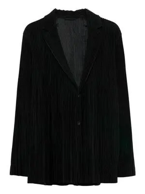 Issey Miyake Pleated Button Blazer - Black