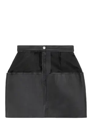 MAISON MARGIELA Leather Panelled Mini Straight Skirt - Black