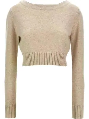Max Mara Boat-neck Cuffed-sleeve Sweater - Neutrals