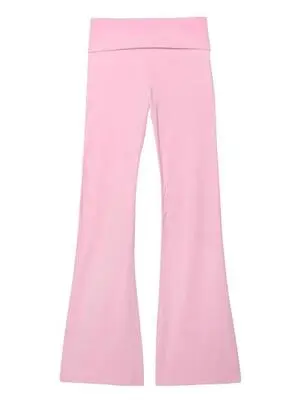 Pink X Loveshackfancy Washed Cotton Foldover Flare Leggings - Pink Lollipop