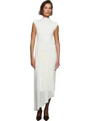 ET OCHS Francis Knit Combo Midi Dress - Ivory