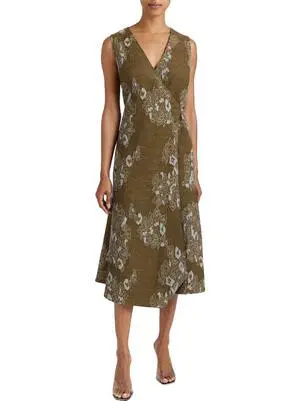 Santorelli Ursa Sleeveless Faux Wrap Dress - Sahara