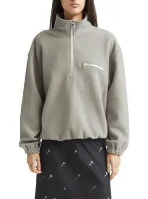 RIER Wool Fleece Half Zip Sweatshirt - Fog Fleece
