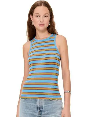 GANNI Striped Ribbed Tank Top Multicolour