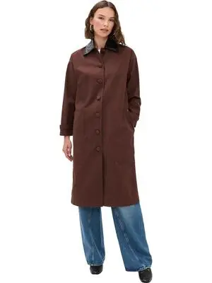 LE BOP Long Utility Barn Jacket - Chocolate
