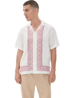 Orlebar Brown Maitan Linen Alchemy Shirt - Dark Ruby