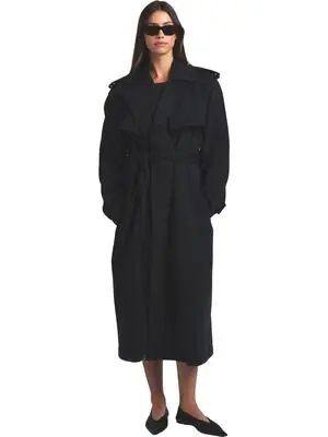 SKIMS Boyfriend Fleece Oversized Trench Coat - Onyx