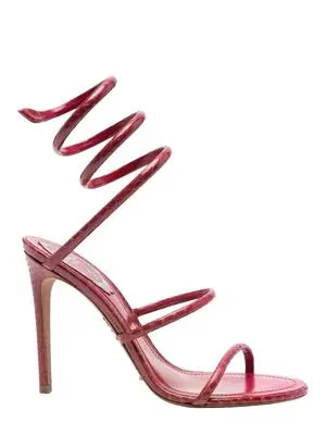 Rene Caovilla 80mm Cleo Spiral-wrap Leather Sandals - Red