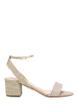 AQUAZZURA 55mm Sundance Glitter Block-Heel Sandals