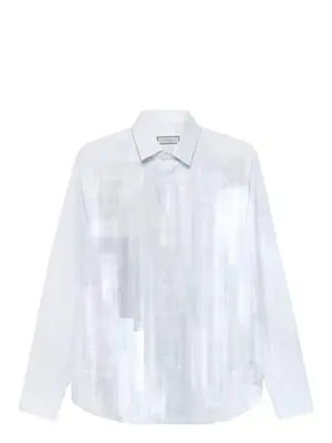 Canali Checked Cotton Shirt - White