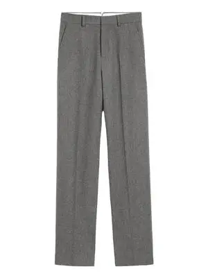 Ami Wool Large-fit Trousers - Grey