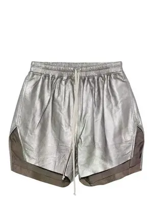 Rick Owens Leather Drawstring Shorts - Grey