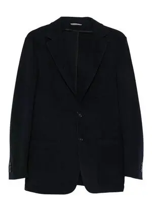 Canali Patch-pocket Knitted Blazer - Blue