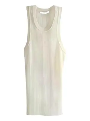 Givenchy Ribbed Racer-back Tank Top - White