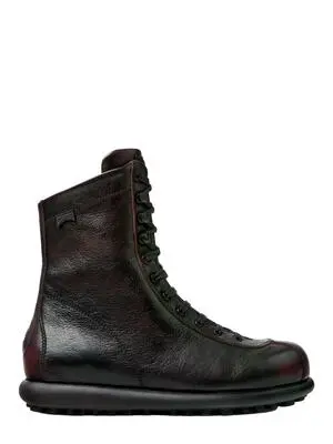 Camper Ariel Leather Lace-up Boots - Red
