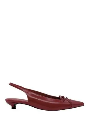 AMIE RAFA Montecito Kitten Heels Burgundy
