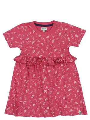LILLY + SID Organic Cotton Seahorse Print Dress - Pink