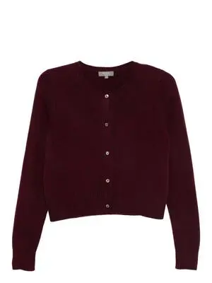 N.peal Chunky Cropped Cardigan - Red