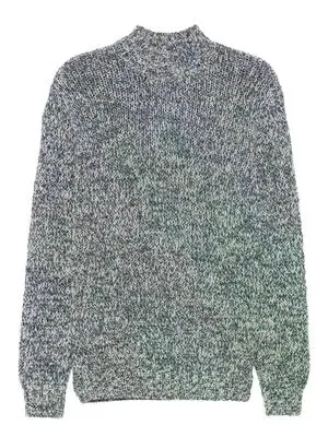 Tagliatore High-neck Speckled Sweater - Blue