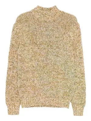 Tagliatore High-neck Speckled Wool Sweater - Yellow