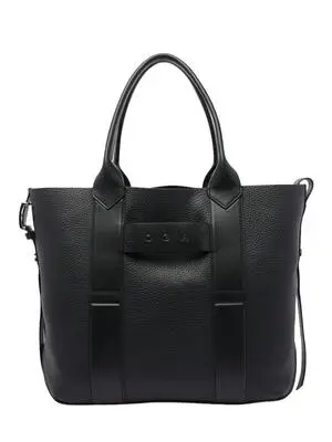 Hogan Script Medium Leather Tote Bag - Black