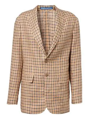 Polo Ralph Lauren Plaid Linen Blazer - Brown