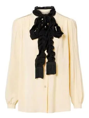 Valentino Garavani Silk Crêpe De Chine Blouse - White