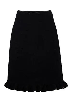 Valentino Garavani Wool-blend Mini Skirt With Ruffle Detail - Black
