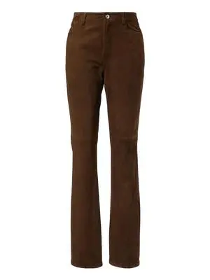 Proenza Schouler Maxine Suede Straight Leg Pants - Brown
