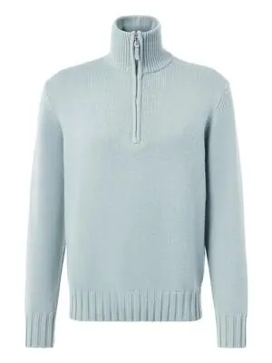 ALLUDE Cashmere Half-zip Sweater - Green