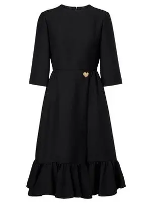 Valentino Garavani Crepe Couture Ruffled Midi Dress - Black