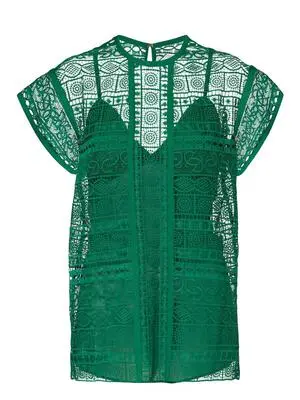 Elie Saab Macramé Top - Green