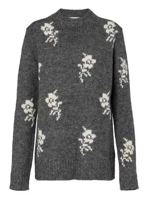 JIL SANDER Intarsia Alpaca And Wool-blend Sweater - Grey