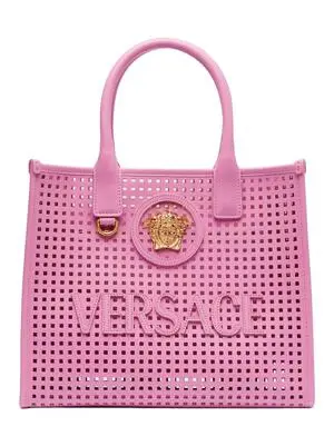 Versace La Medusa Small Leather Tote - Pink