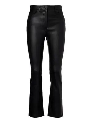 JOSEPH Duke Leather Slim Pants - Black