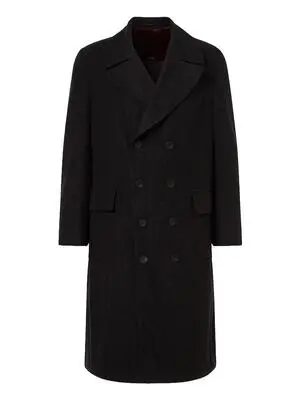 Rubinacci Virgin Wool Double-breasted Coat - Grey