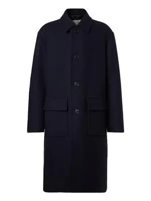 Dries Van Noten Wool-blend Twill Overcoat - Blue