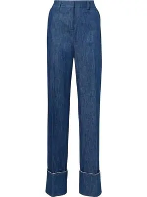 Valentino Garavani Straight Chambray Pants - Blue