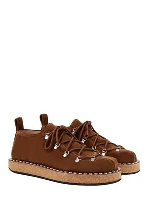 Loewe Studded Suede Lace-up Shoes - Brown