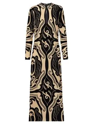 Johanna Ortiz Printed Silk Maxi Dress - Black