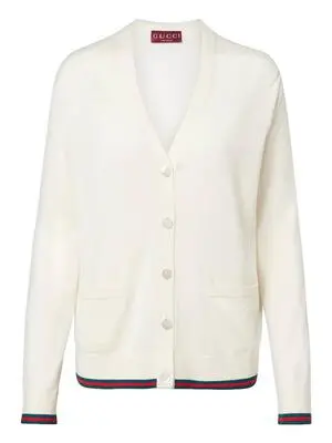 Gucci Cashmere And Silk Cardigan - White